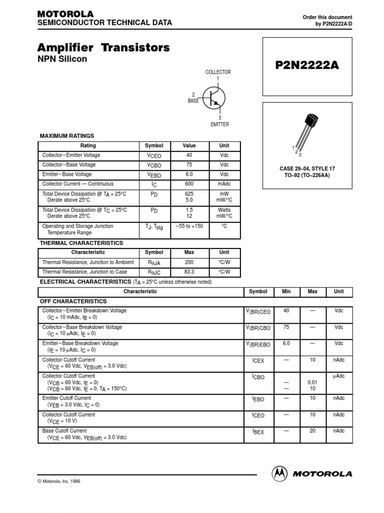 DataSheet 2n222 | PDF | Field Effect Transistor | Transistor