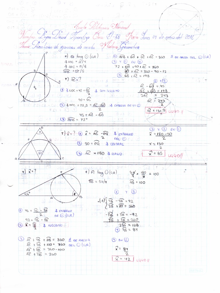 Ejercicios Del 1 Al 6 Geometria de Calvache | PDF