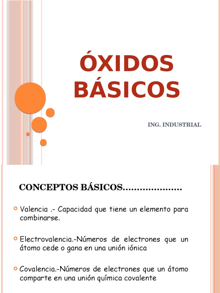 Óxidos Básicos | PDF | Enlace químico | Enlace covalente