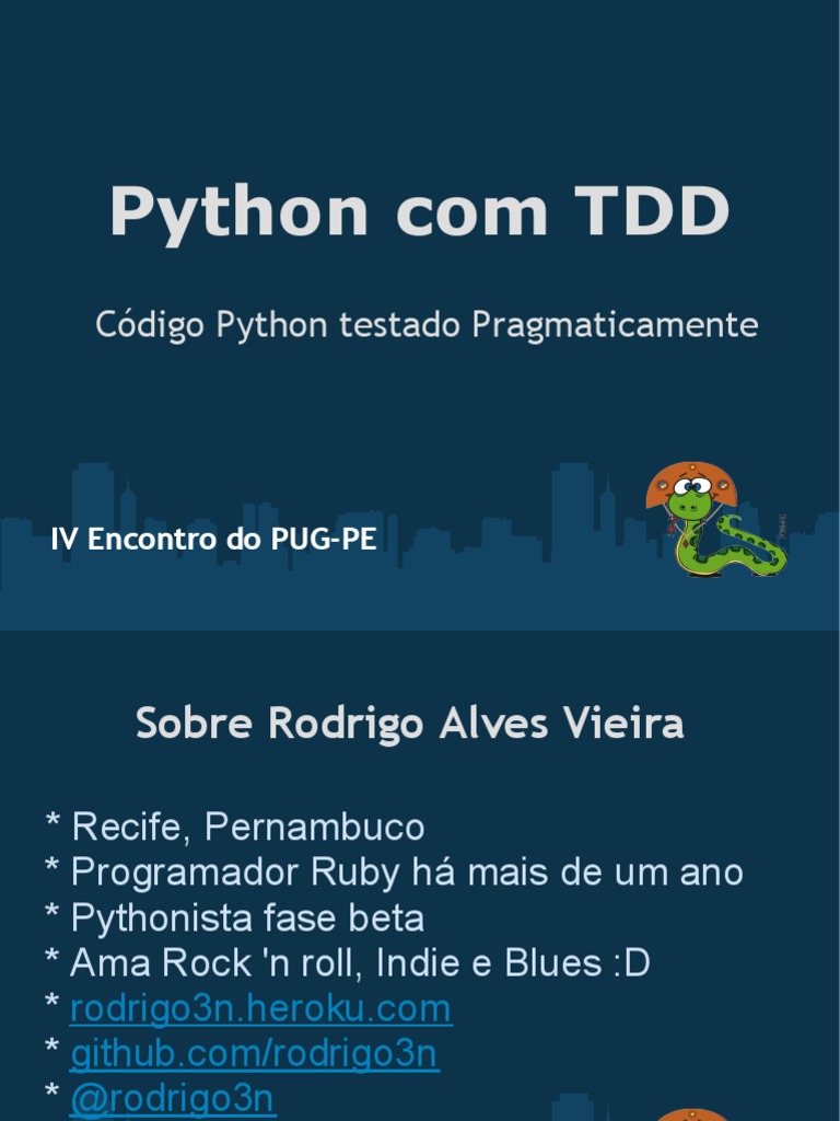 Python Com TDD | Desenvolvimento Orientado a Testes | Python (Linguagem ...