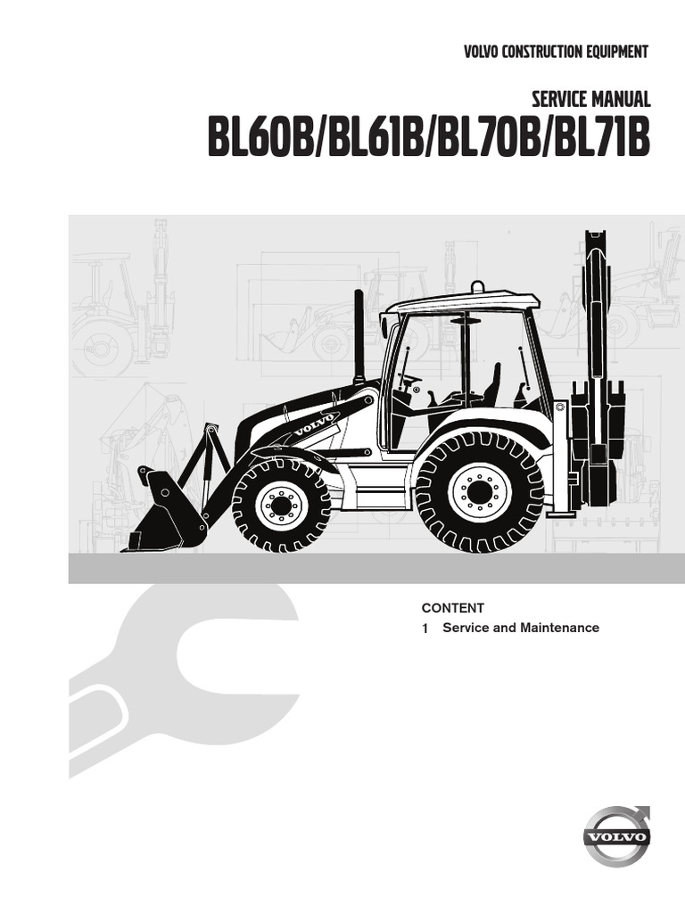 Service Manual Backhoe Loader B-Series, 1 Service and Maintenance | PDF ...
