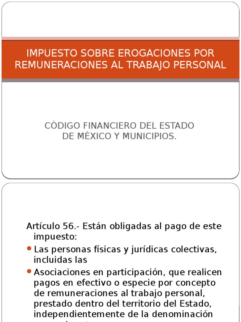 Impuesto Sobre Erogaciones Por Remuneraciones Al Trabajo Personal | PDF ...
