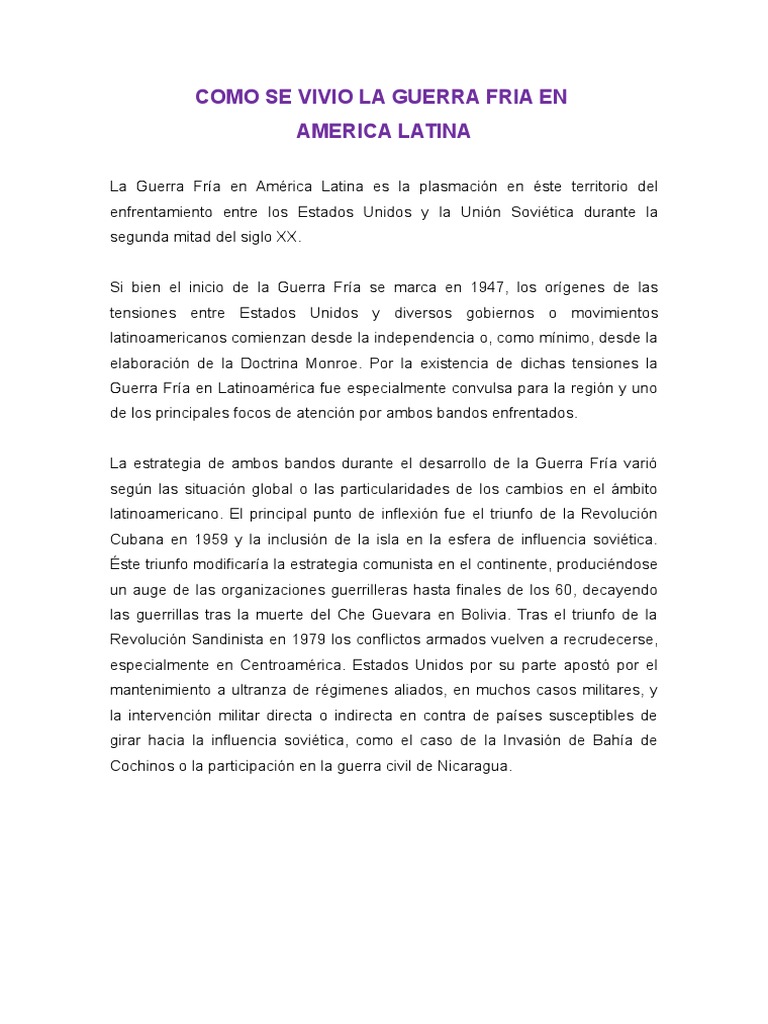 Como Se Vivio La Guerra Fria En | Guerra Fría | Relaciones internacionales Como Se Vivio La Guerra Fria En | Guerra Fría | Relaciones internacionales