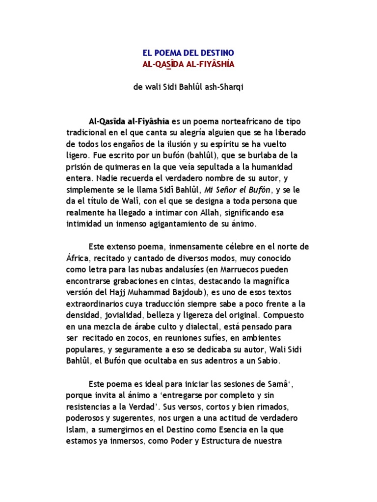 El Poema Del Destino | PDF | Verdad | Existencia