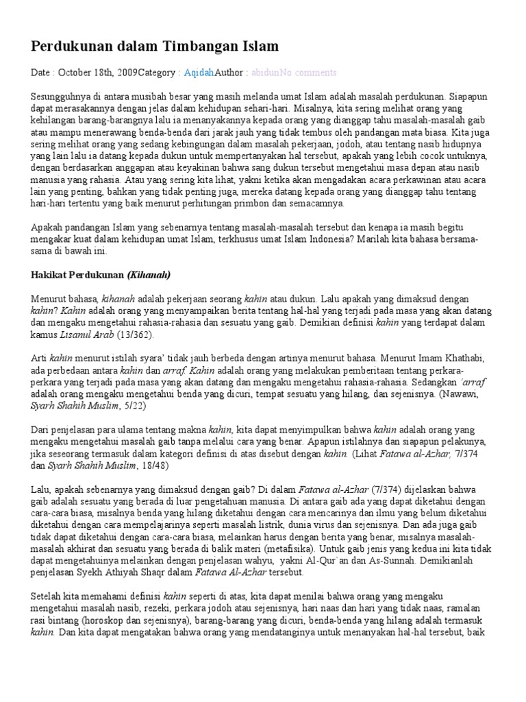 Hukum Perdukunan | PDF