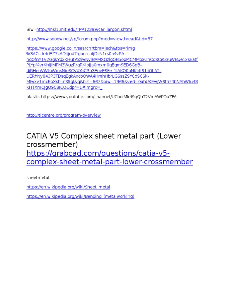 Complex Sheet Metal Part Lower Crossmember | PDF