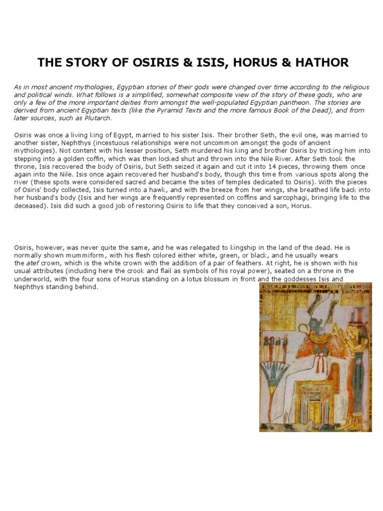 The Story of Osiris | PDF | Isis | Horus