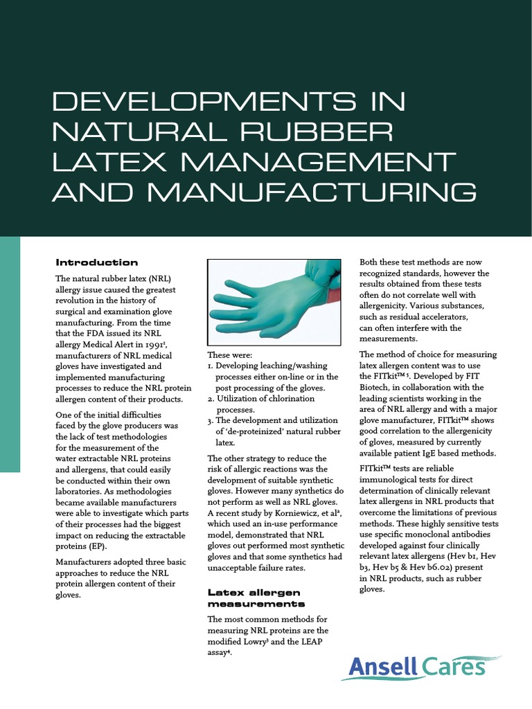 Natural Rubber Latex NRL Allergen | PDF | Allergy | Natural Rubber