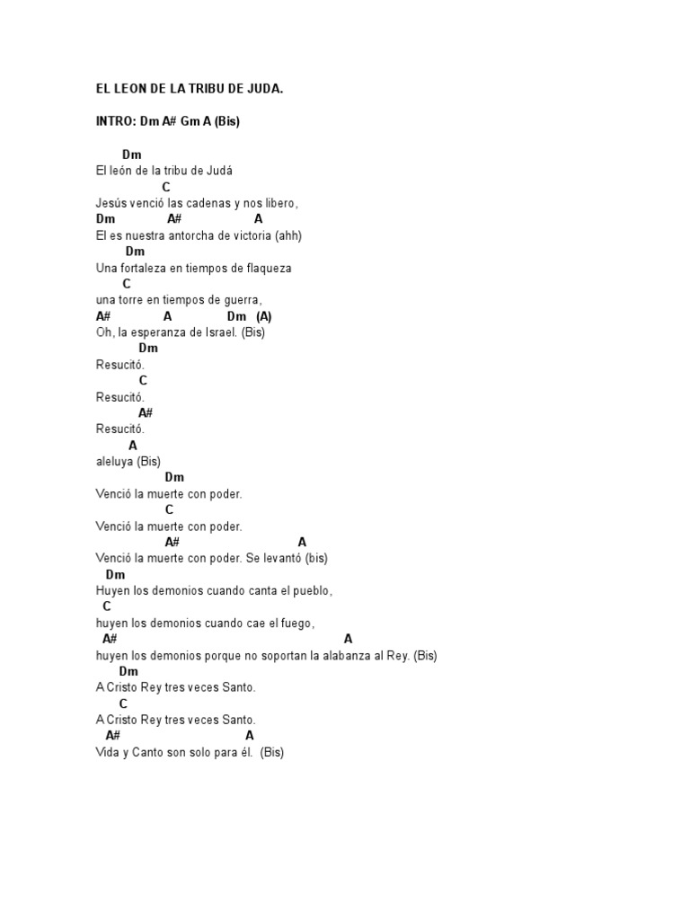 El León de La Tribu de Judá (Musica) | PDF