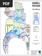 City of Melbourne Suburb and Postcode Boundary Map | PDF | Melbourne