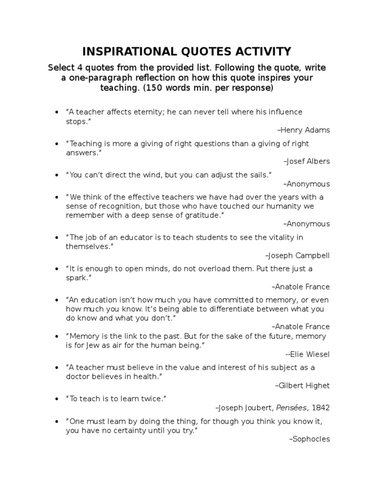 Inspirational Quotes Activity | Download Free PDF | Memory | Torah
