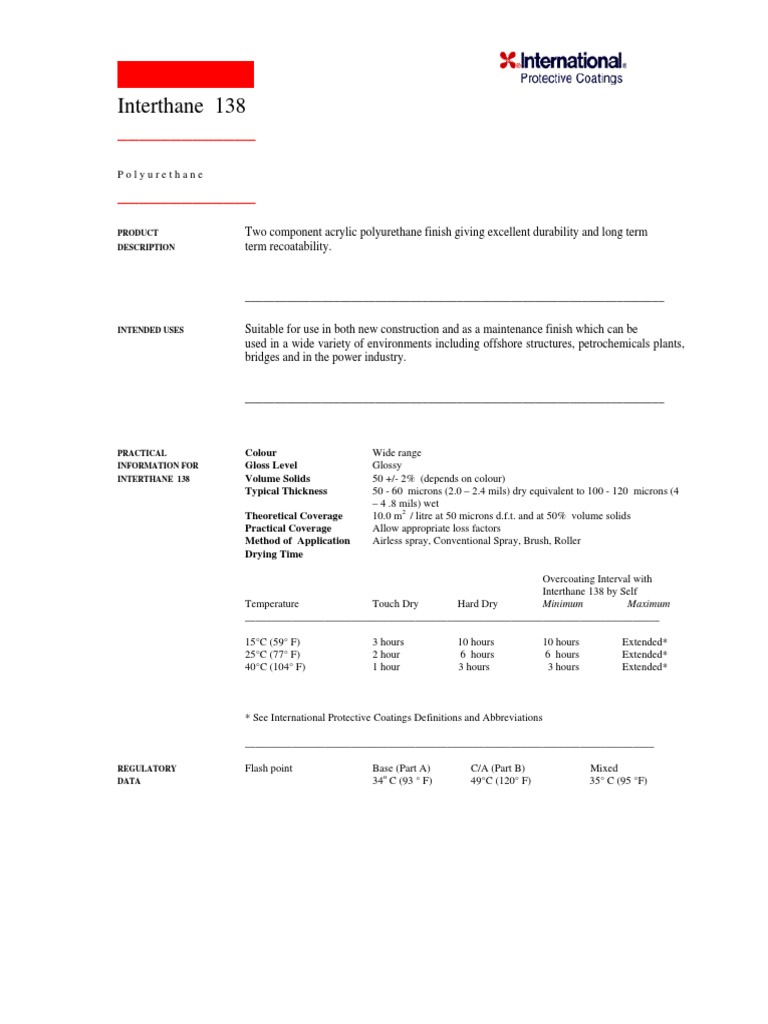 Paint Specification Datasheet | PDF | Paint | Industrial Processes