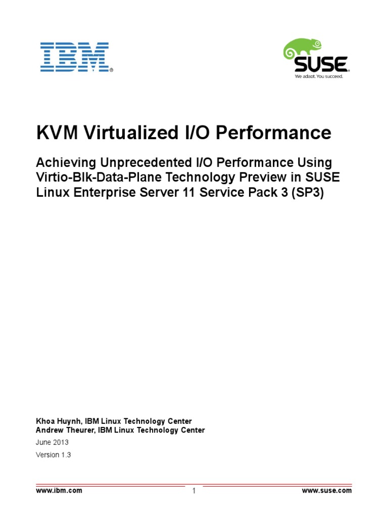 KVM Virtualized IO Performance | PDF | Virtual Machine | Thread (Computing)