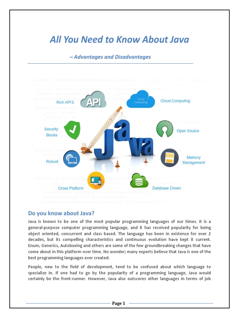 All You Need To Know About Java - Advantages and Disadvantages | PDF ...