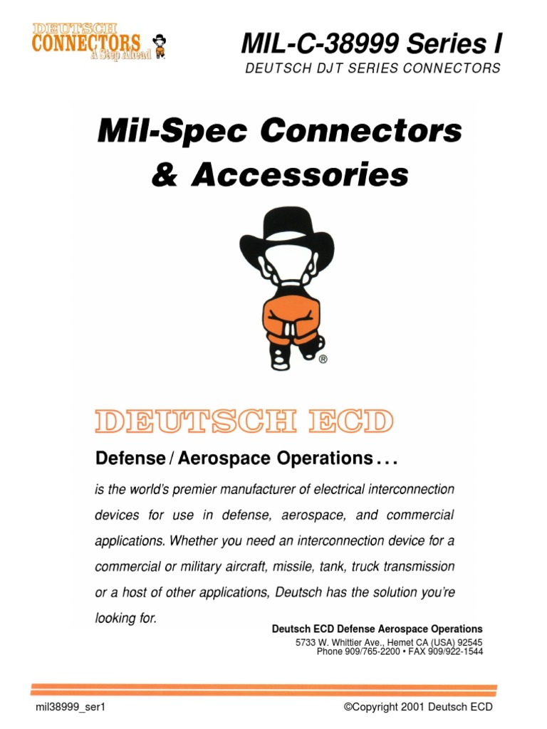 MIL-C-38999 Series I: Deutsch DJT Series Connectors | PDF