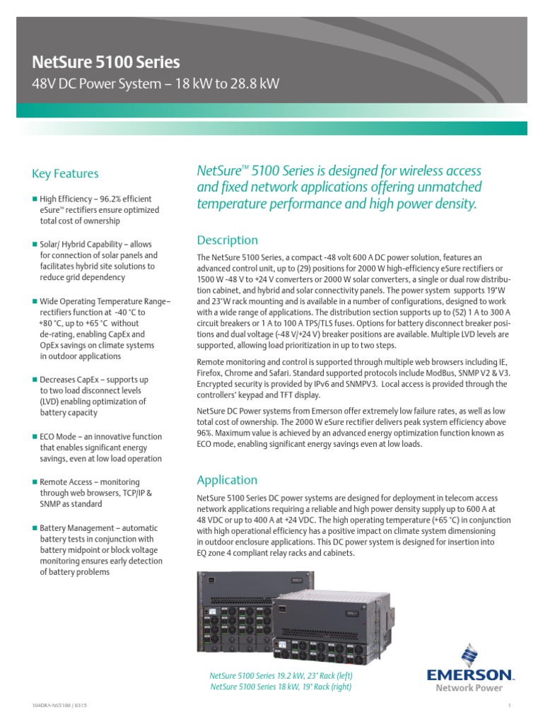 NetSure 5100 DataSheet PDF | PDF | Electric Power System | Rectifier