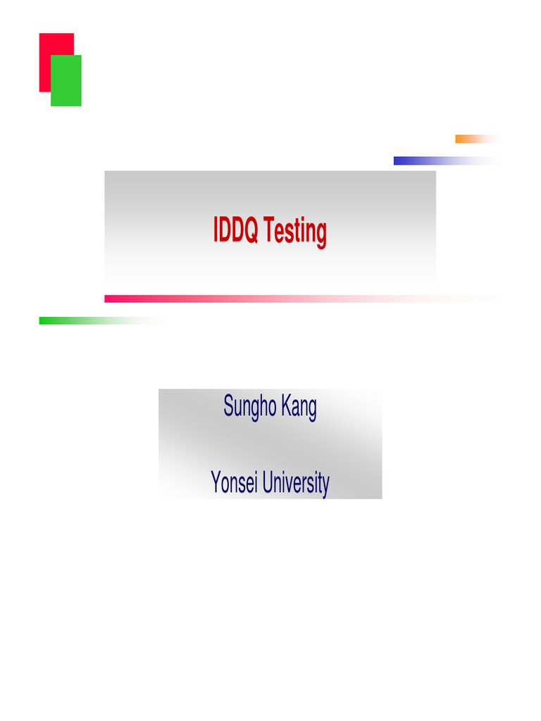 Iddq Testing Cmos Reliability Engineering