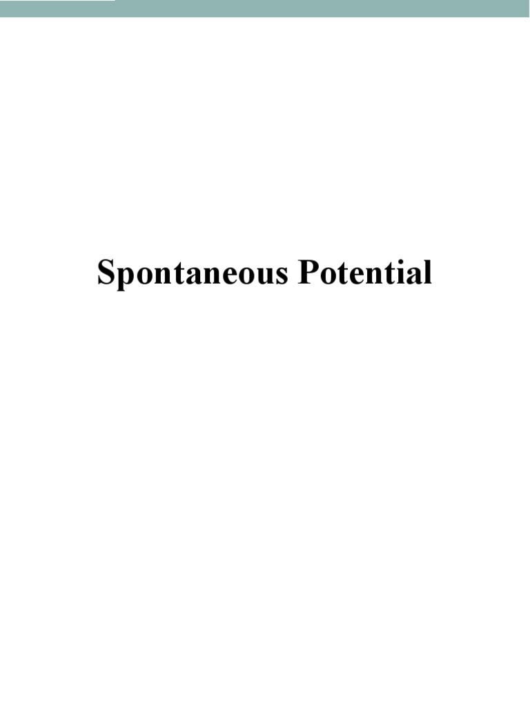 Spontaneous Potential Measurement | PDF | Physical Chemistry | Applied ...