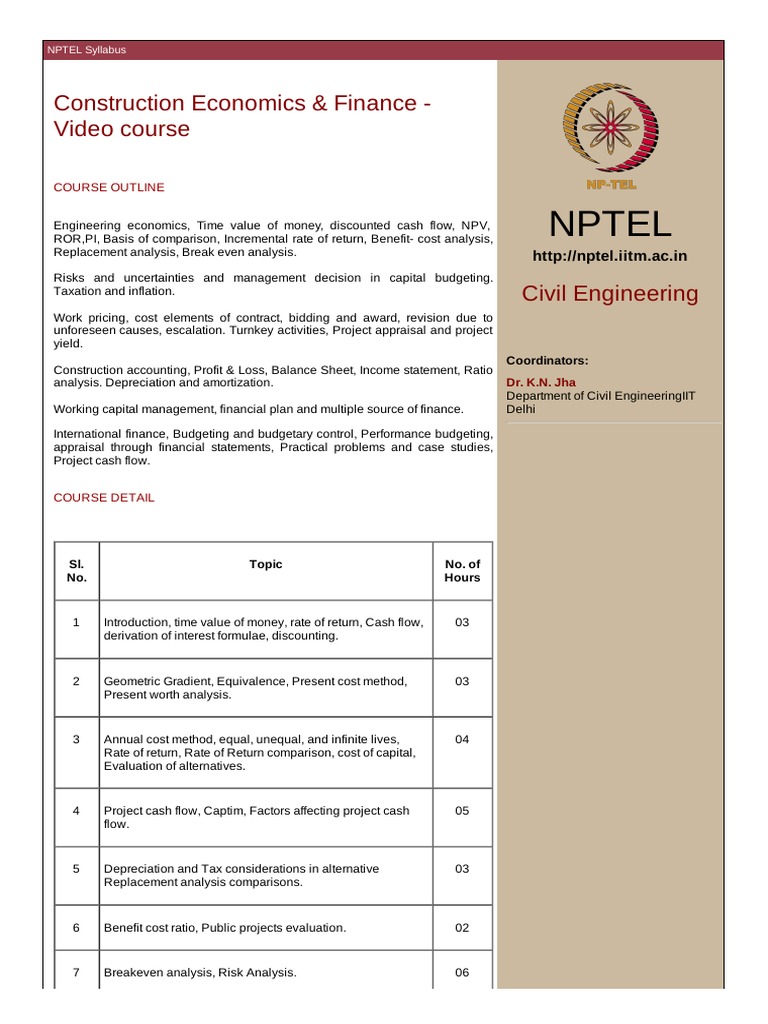 Applying Financial Management Principles to Construction Projects: An ...