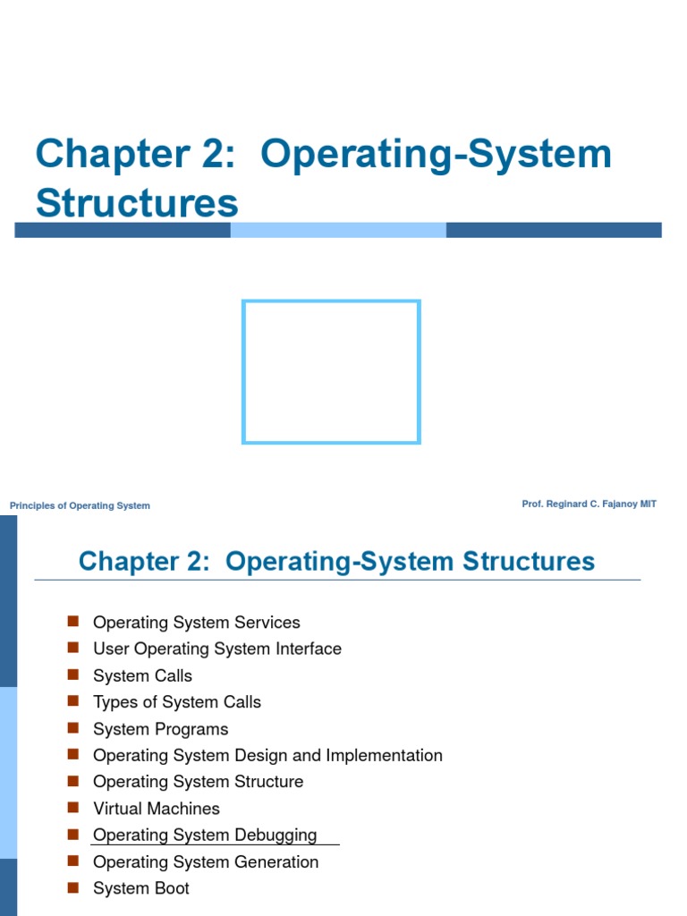 Chapter 2: Operating-System Structures: Prof. Reginard C. Fajanoy MIT Principles of Operating ...