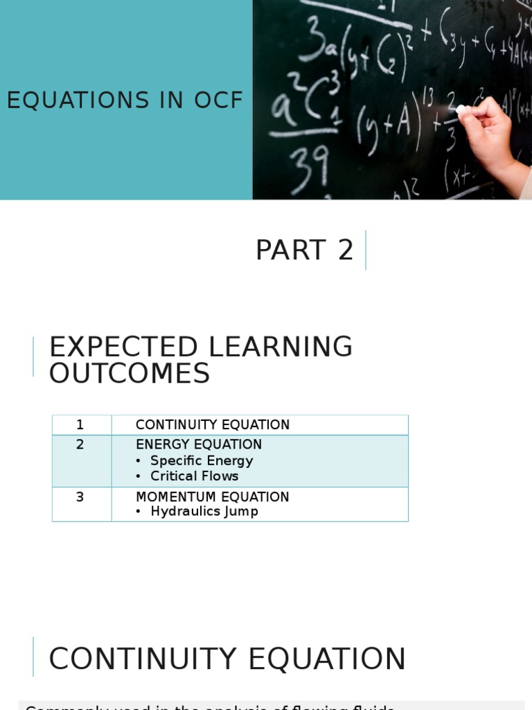 Equations in OCF | PDF | Fluid Dynamics | Momentum