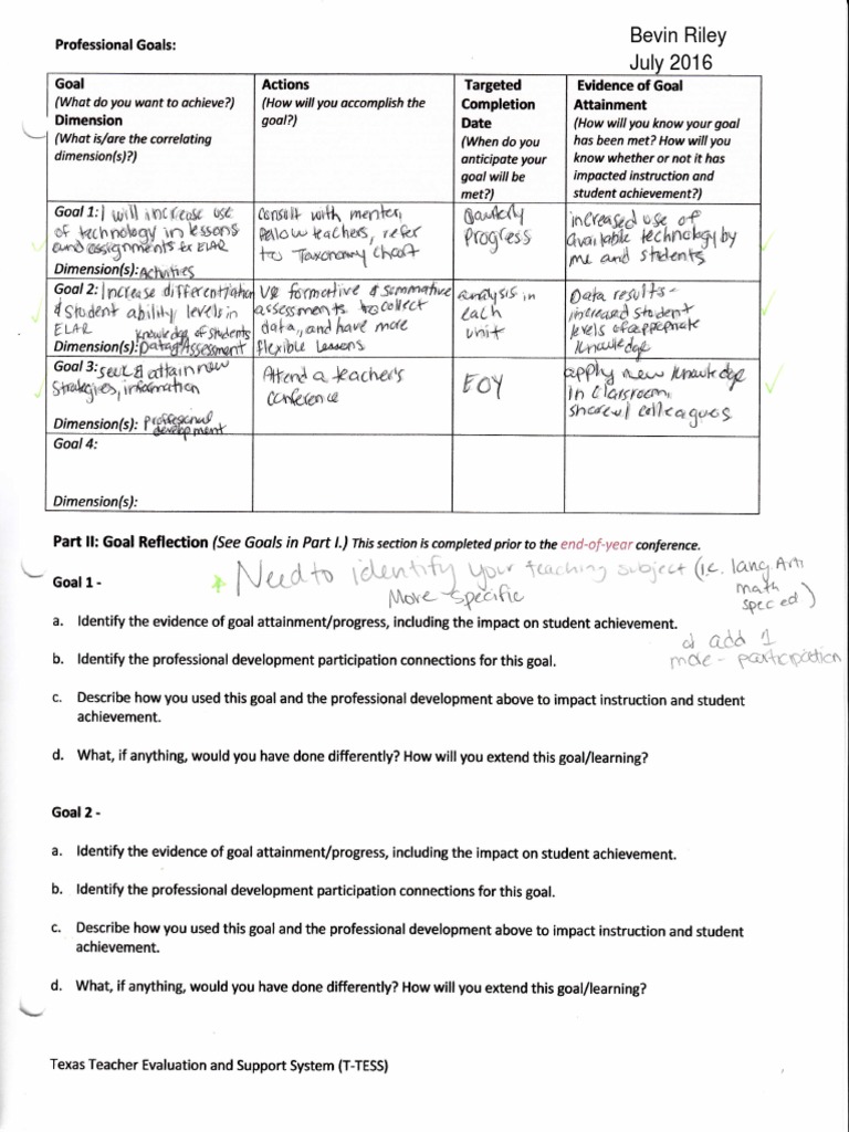 Professional Goals and Reflections | PDF | Teaching Methods & Materials