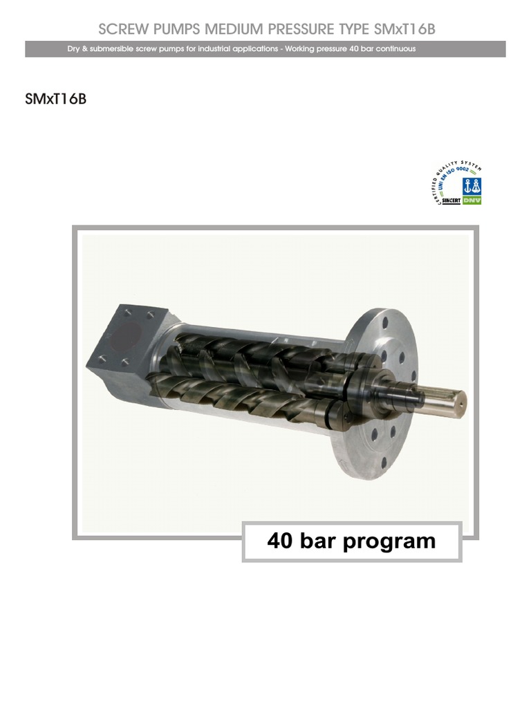 Settima SMT16B Screw Pump Overview | PDF | Gas Compressor | Pump