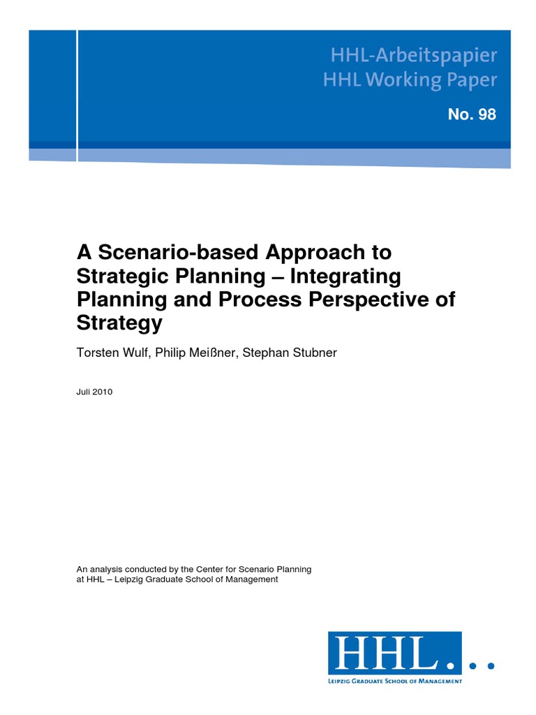 A Scenario Based Approach To Strategic Planning Pdf Scenario