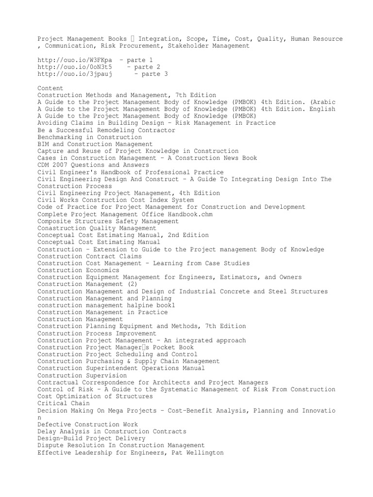 Project Management Books - Integration, Scope, Time, Cost, Quality ...