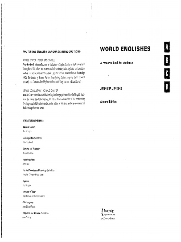 World Englishes - A Resource Book For Students PDF | PDF