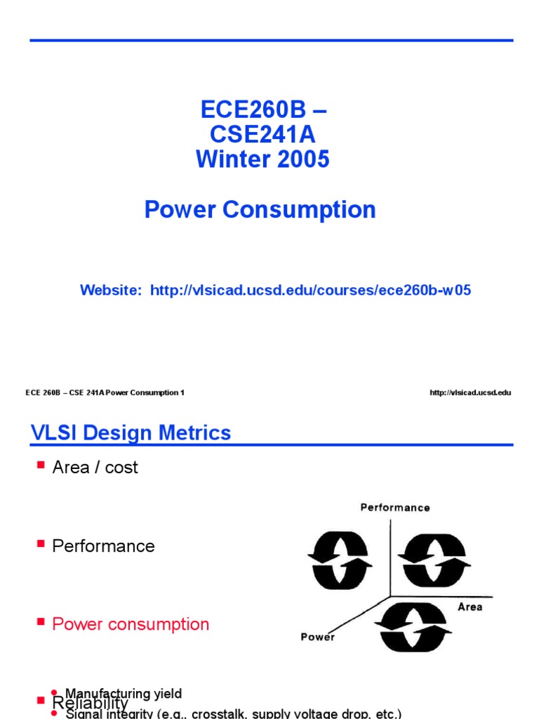 Ece260b w05 Power Intro | PDF | Cmos | Computing