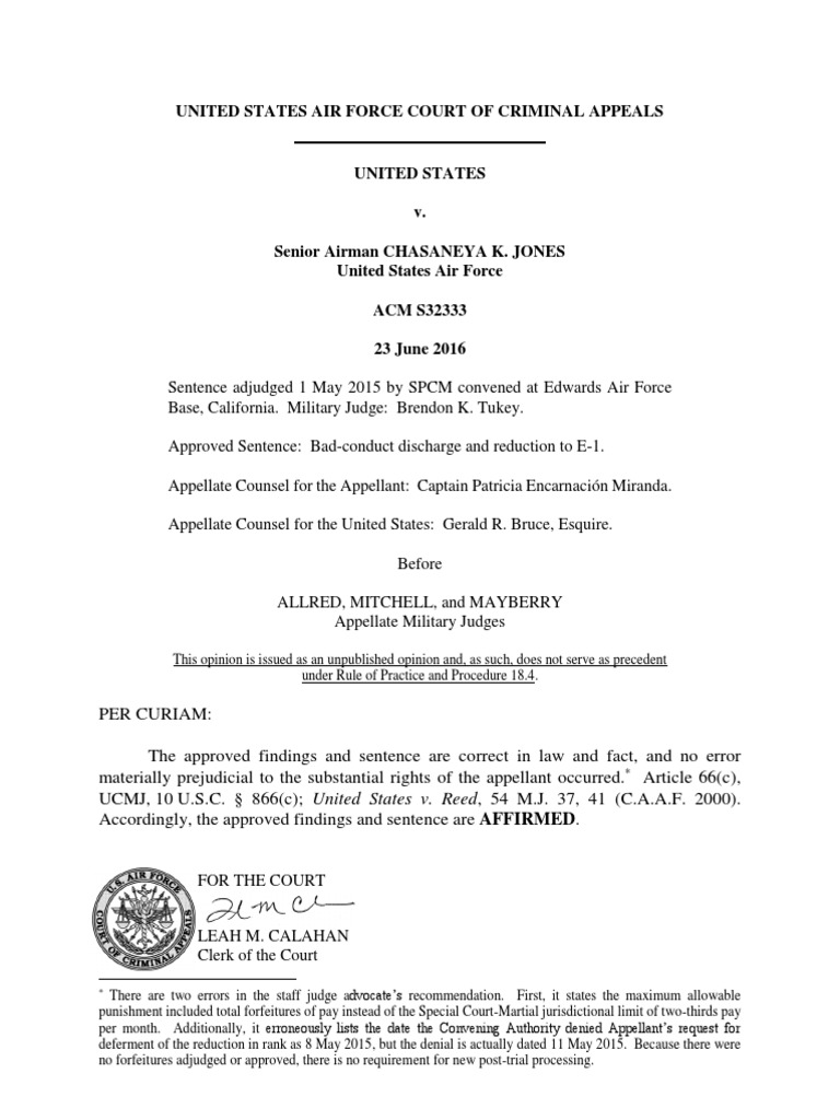 United States v. Jones, A.F.C.C.A. (2016) | PDF