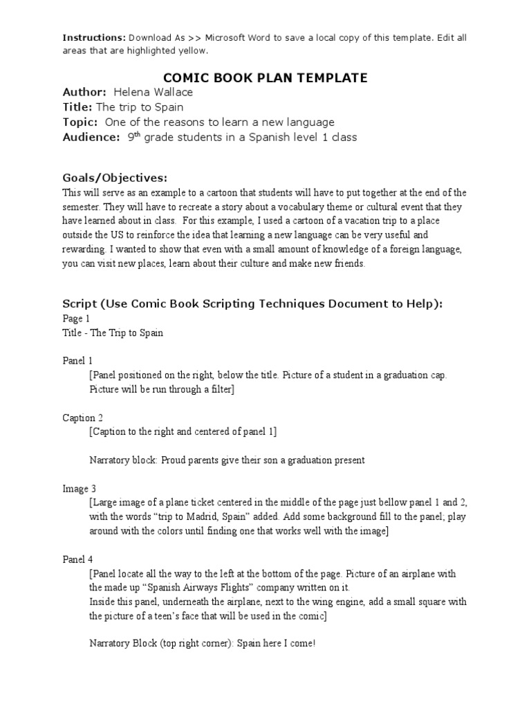 HWallace Comic Book Script | PDF | Comics | Books