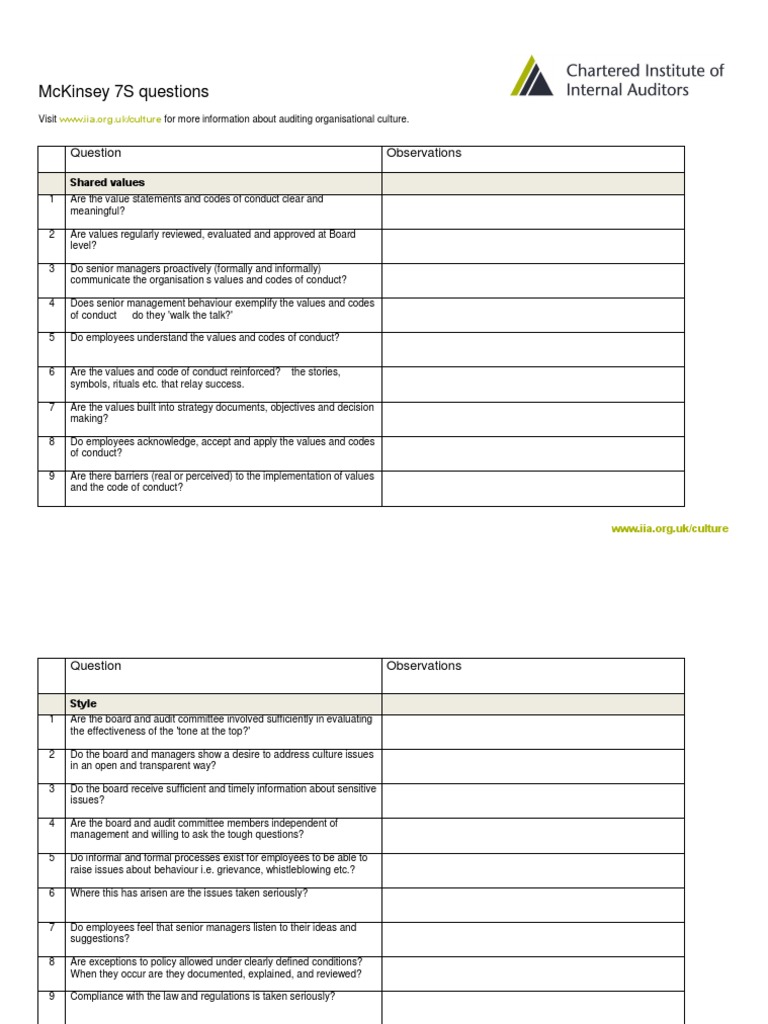 MCK 7S Questions | PDF | Employment | Strategic Management