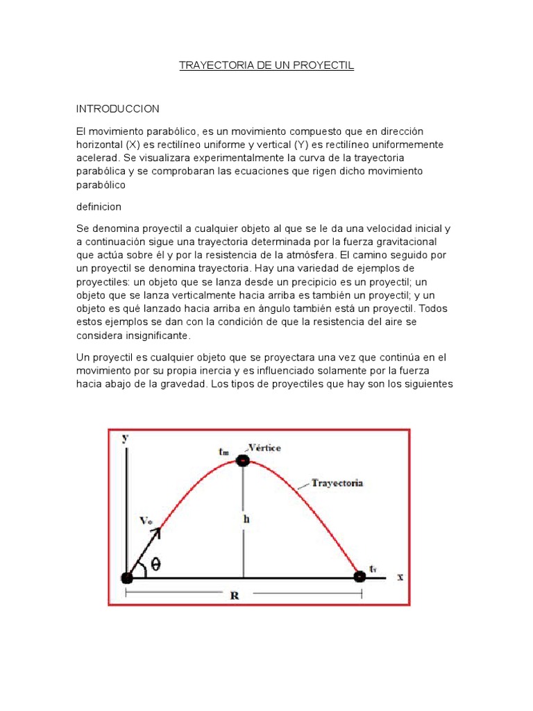 TRAYECTORIA DE UN PROYECTIL.docx | Elipse | Movimiento (física)