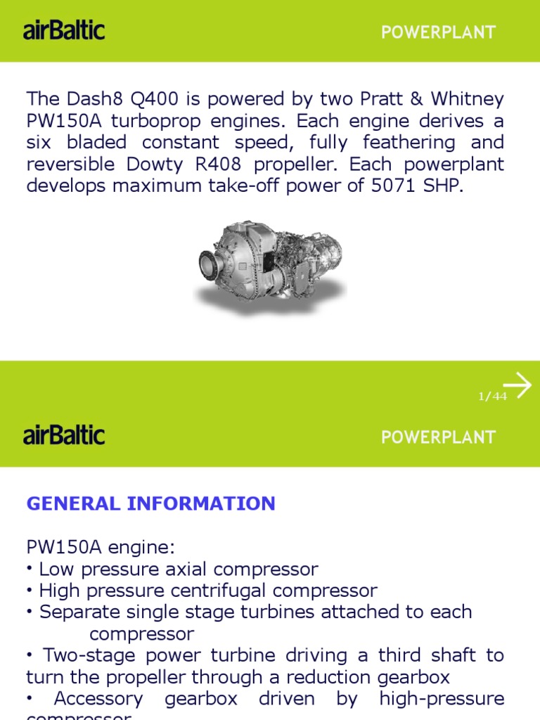Q400 Presentation - Powerplant | PDF | Engines | Propeller
