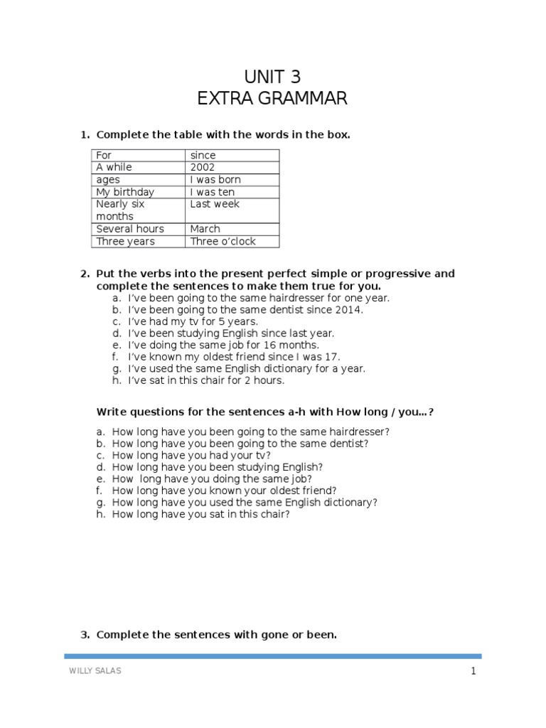 Extra Grammar Unit 3 Pdf