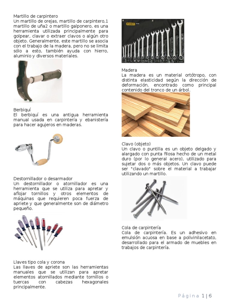 Accesorios de Carpinteria | PDF | Herramientas | Tornillo