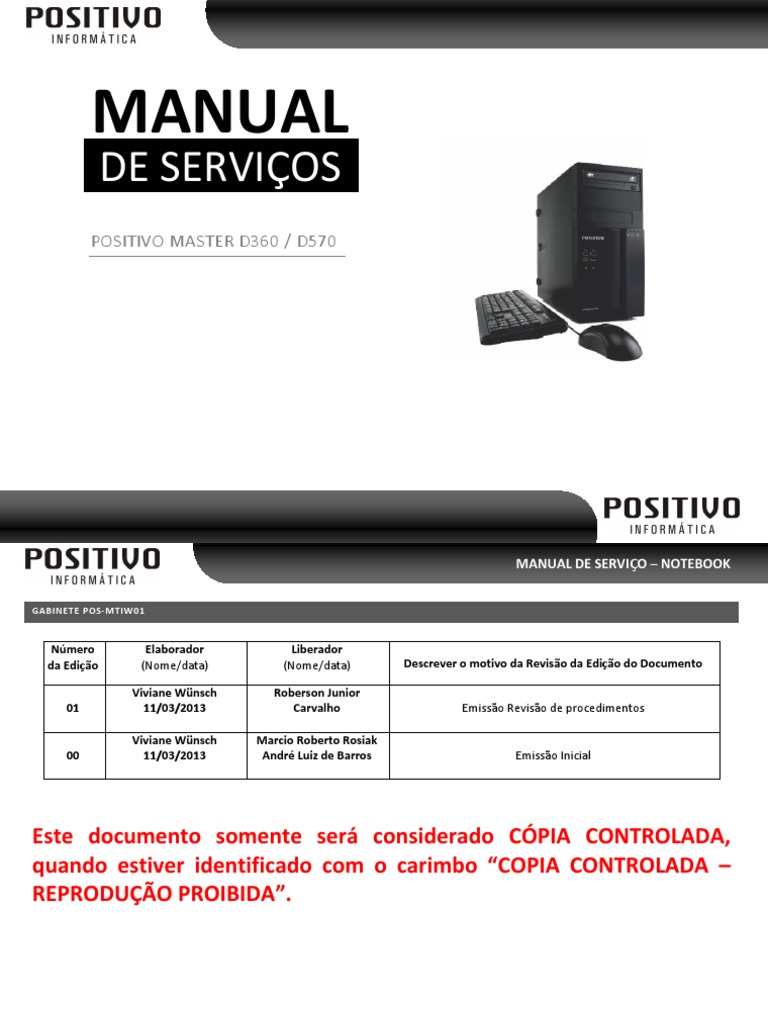 Manual de Serviços - Positivo Master D360 _ D570.pdf | Microsoft ...