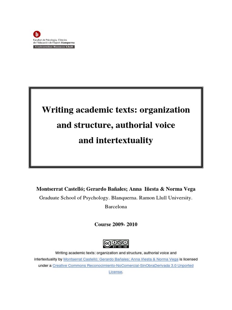 Writing Academic Texts | PDF