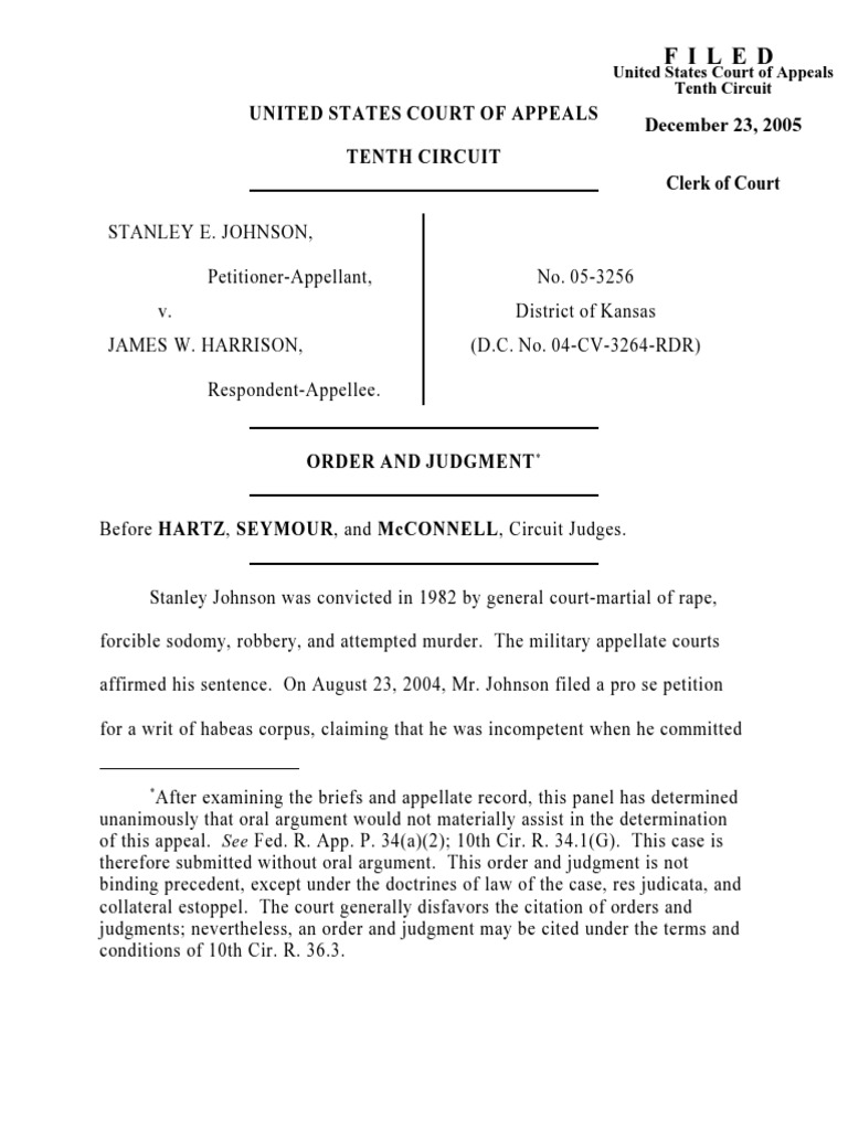 Tenth Circuit Affirms Habeas Denial | PDF | Precedent | United States ...