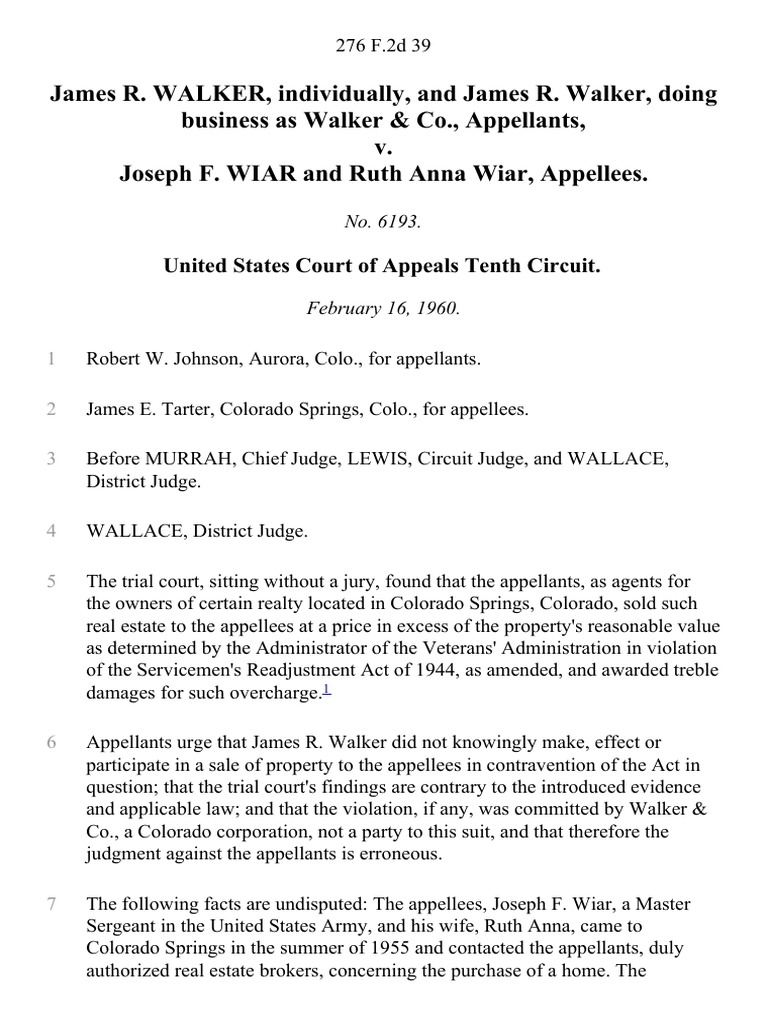 James R. WALKER, Individually, and James R. Walker, Doing Business As ...