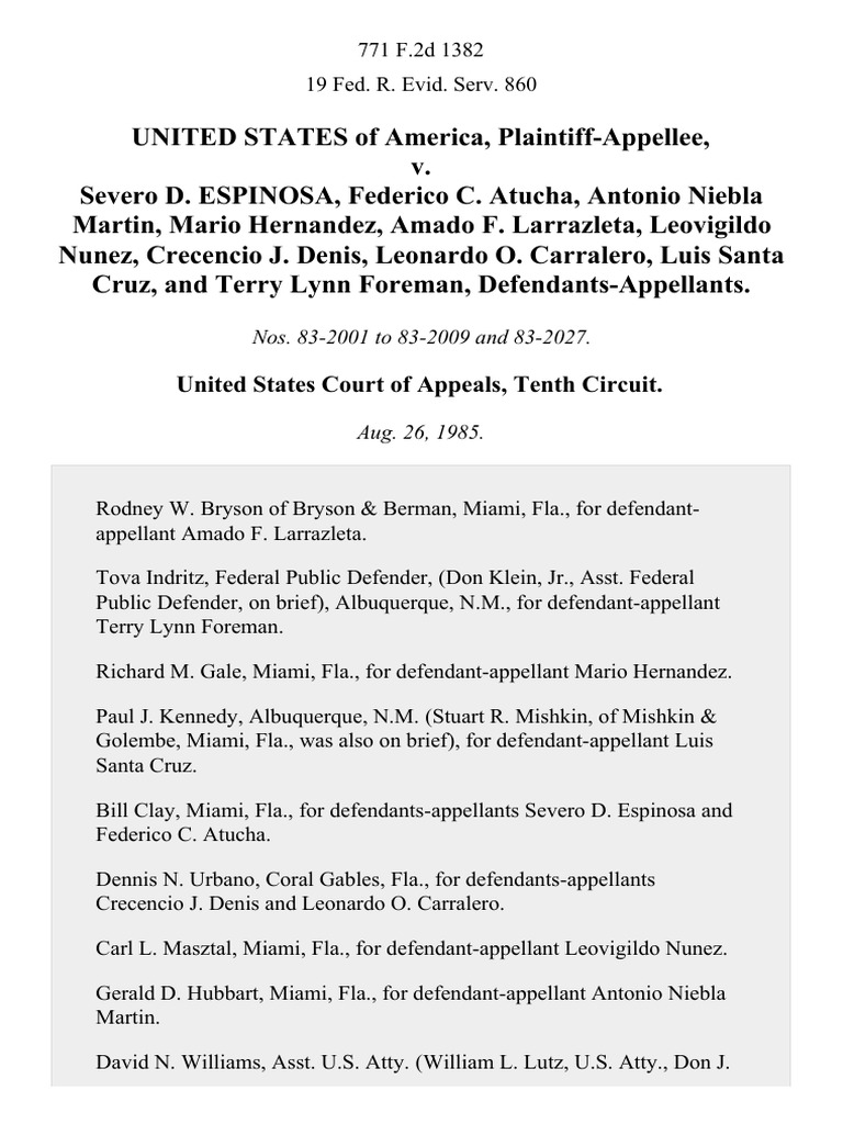 United States Court of Appeals, Tenth Circuit.: Nos. 83-2001 To 83-2009 ...