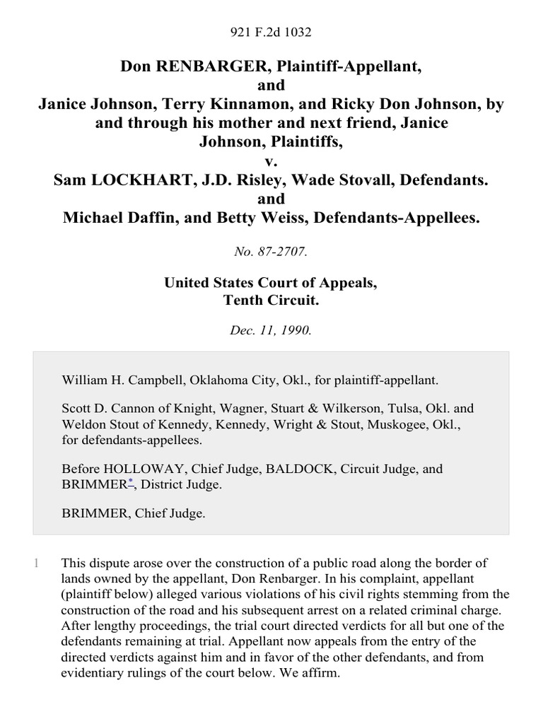 Don Renbarger, and Janice Johnson, Terry Kinnamon, and Ricky Don ...