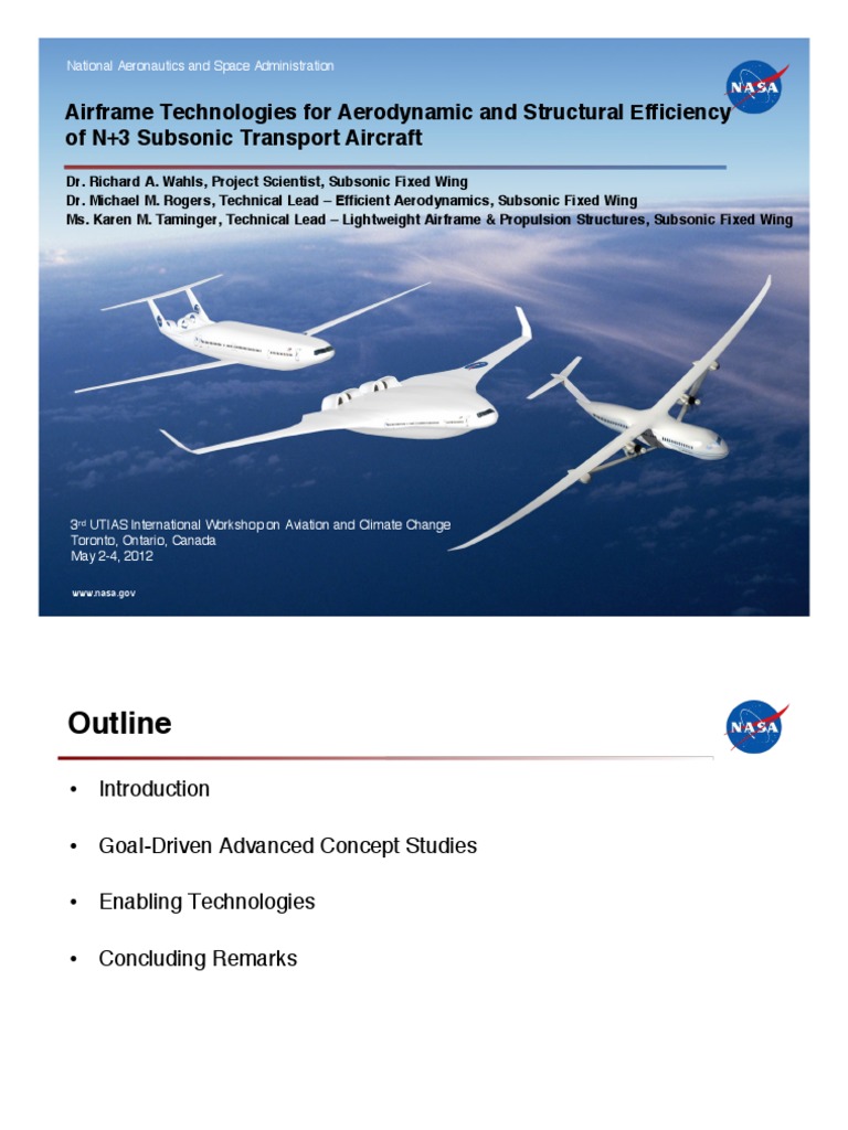 Airframe Technologies For Efficiency IWACC May 2012 NASA | PDF | Fixed ...