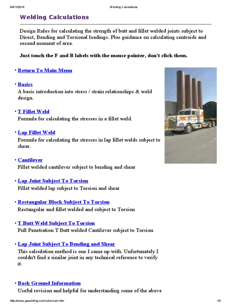Welding Calculations | Stress (Mechanics) | Bending