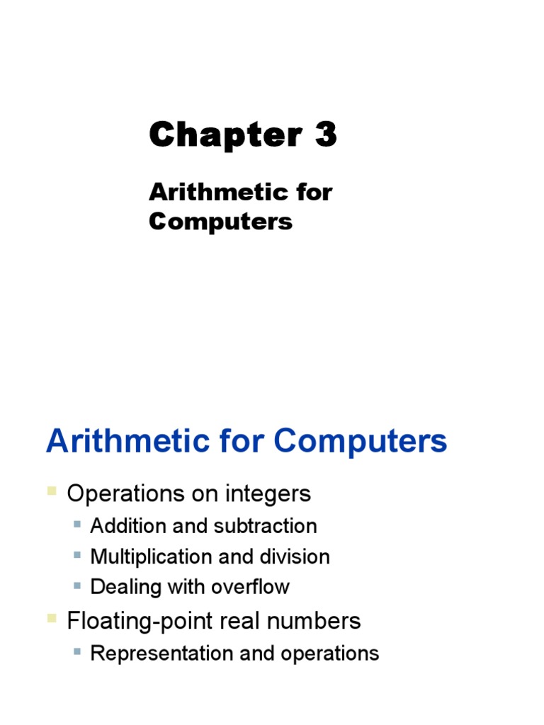 Chapter 3: Arithmetic For Computers | PDF | Division (Mathematics ...