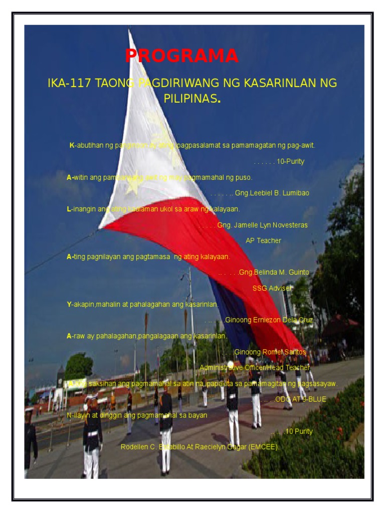 117th Independence Day Celebration Program | PDF | Southeast Asia ...