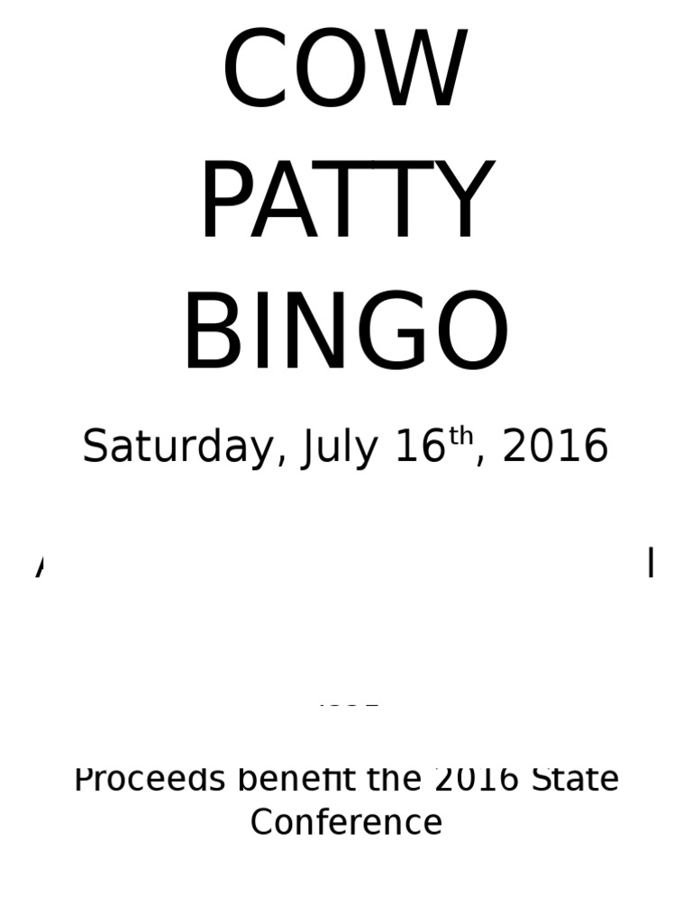 COW PATTY BINGO Fundraiser Event | PDF