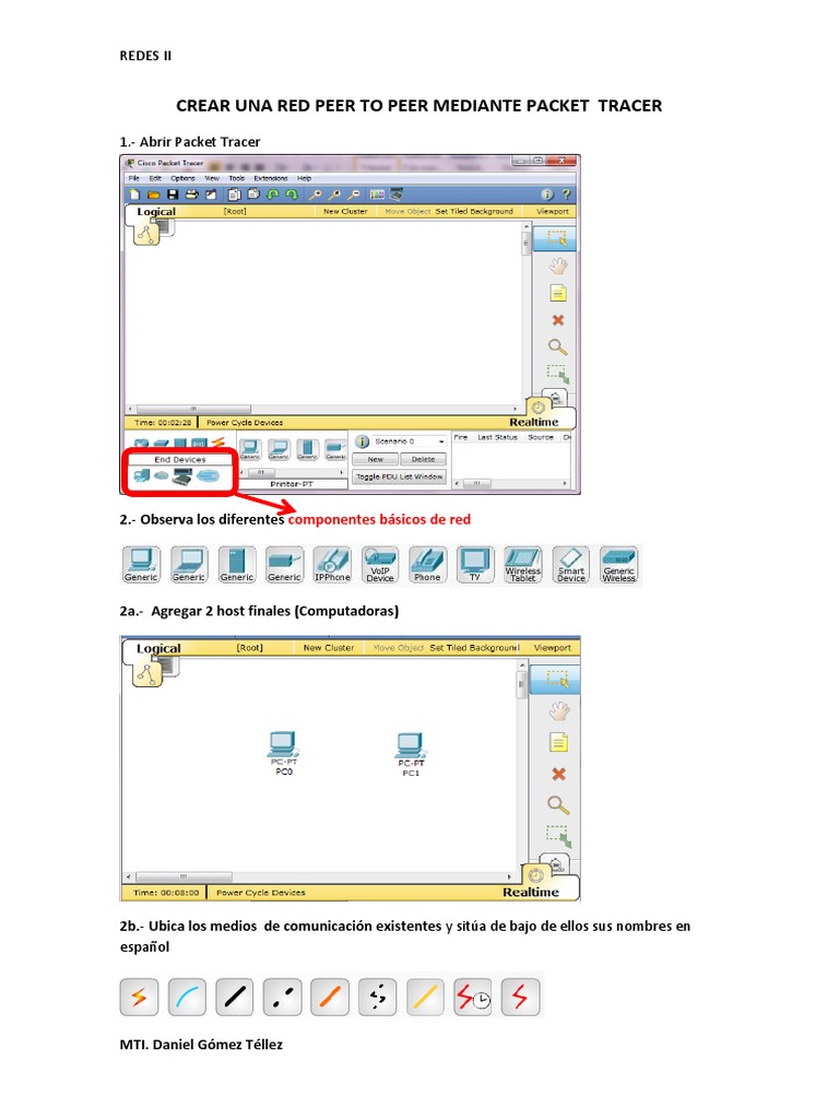 Crear red P2P Packet Tracer | PDF